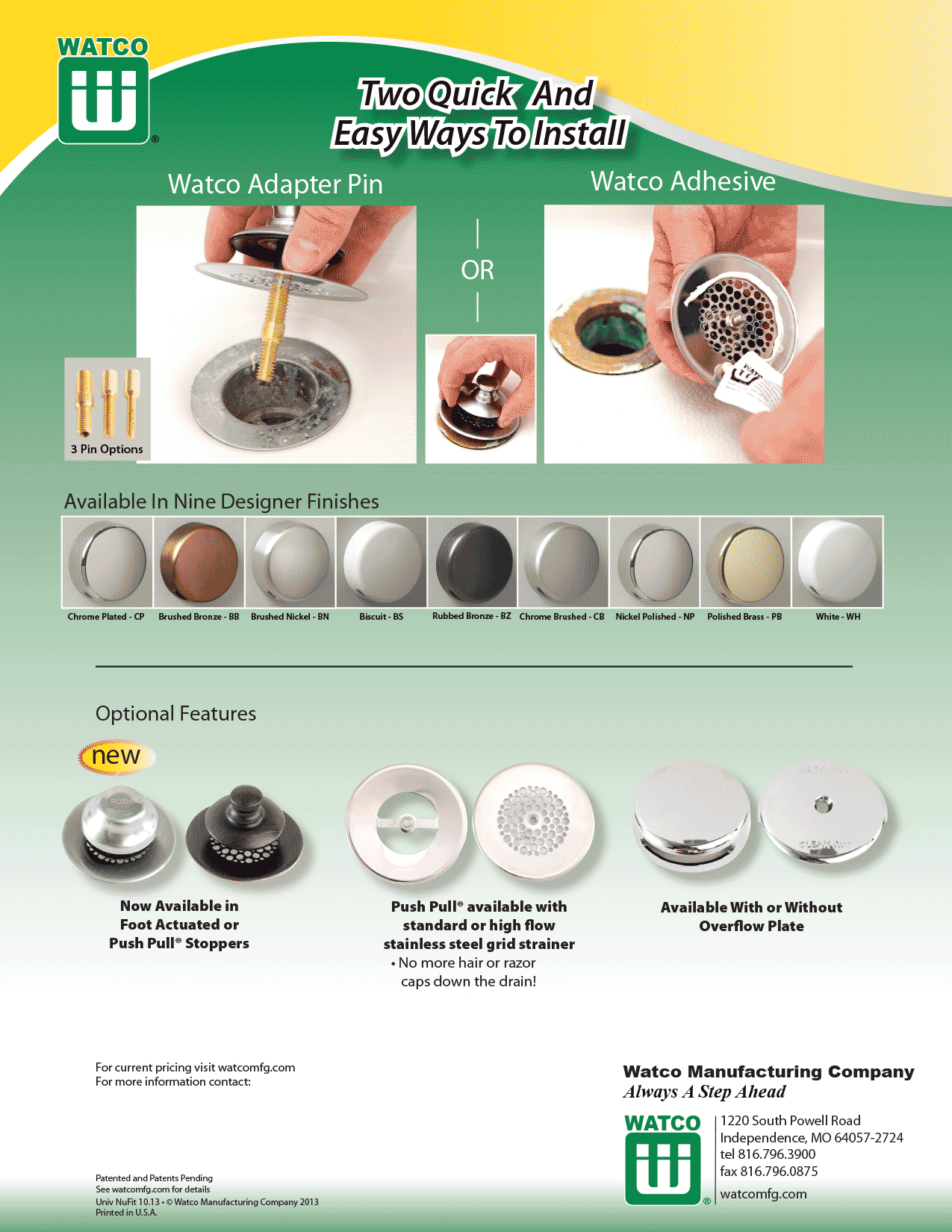 Watco Universal NuFit® Sell Sheet